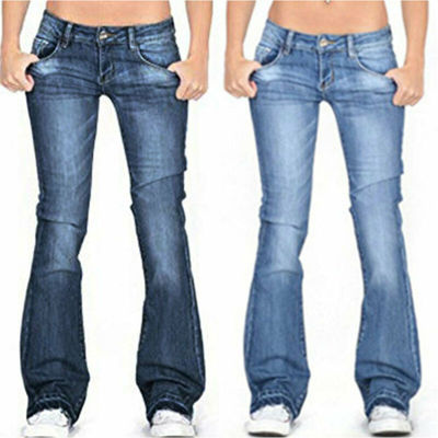 Skinny Flared Jeans Womens Fashion Denim  Pants Bootcut Bel