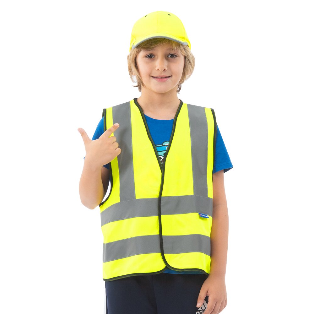 小砂糖橘小孩上学反光安全背心马甲安全服反光衣训练反光服活动服