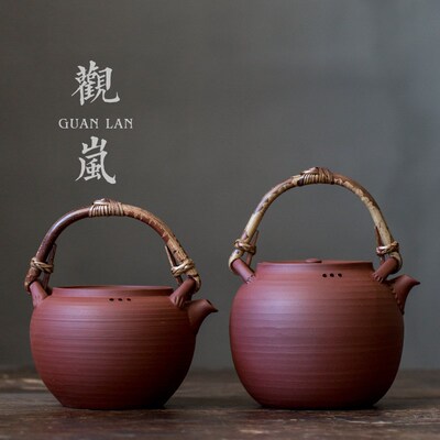 观岚陶壶砂铫手工烧水煮茶壶白泥凉炉潮州工夫茶炉火炭炉围炉碳炉
