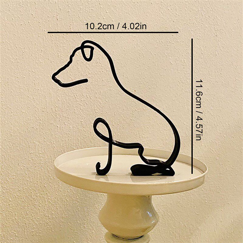 Fashion Dogs Abstract Line Modern Minimalist Art Iron Orname