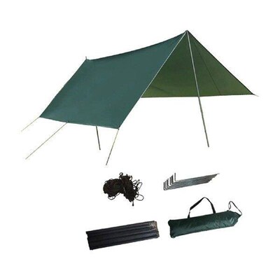 Camping Tarpaulin with Poles Waterproof Tent Tarpaulin