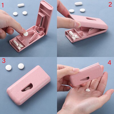1PC Medicine Pill Holder Tablet Cutter Splitter Pill Case Mi