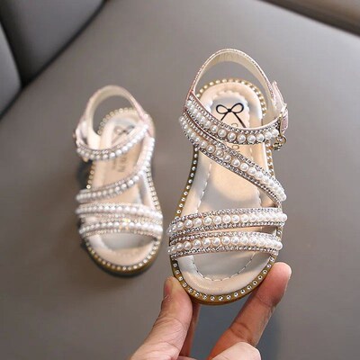 Summer Girls Shoes Bead Mary Janes Flats Fling Princess Shoe