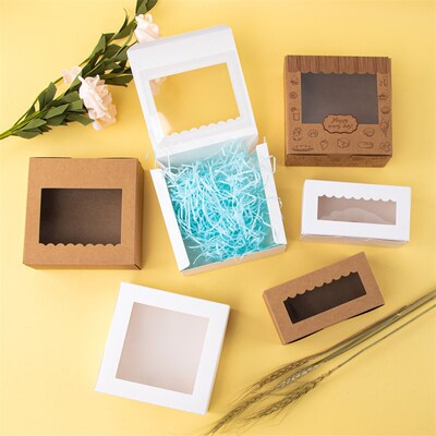 StoBag 5pcs Egg Yolk Crisp Cookie Baking Packing Box Donuts