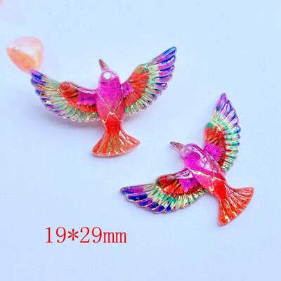 10Pcs Cute Mini There Is A Hole Lin The Bird Acrylic Flat Ba