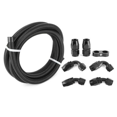 9.8ft 5/8 AN10 Braided Fuel Line Hose with Straight 45 Degre