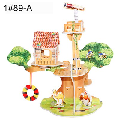 3D DIY Puzzle Castle Assembling Model Cartoon House Paper To