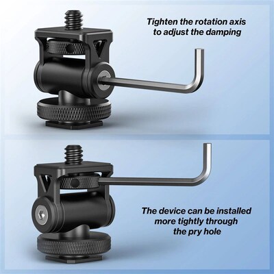 Monitor Mount Holder Tripod Head with Cold Shoe Mount Adapte