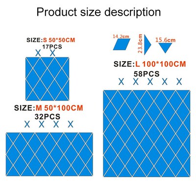 17/32/58Pcs 3D Mirror Wall Sticker DIY Diamonds Triangles Ac