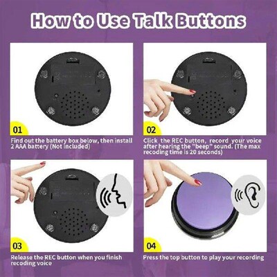 Recordable Pet Starter Talking Speaking Buttons Dog