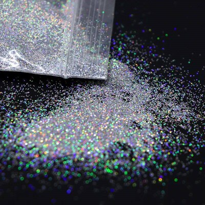 10g/Pack Nail Art Holographic Glitter Powder 0.2mm Laser Fin