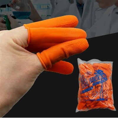 100PCS Non-slip Latex Rubber Finger Cots Anti-static Fingert