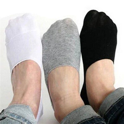 5Pair Men Boat Cotton Sock Summer Autumn Non-lip Silicone In