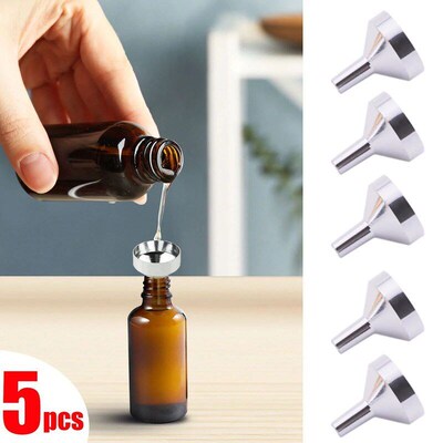 5PCS Mini Kitchen Oil Liquid Funnel Metal Funnel with Detach