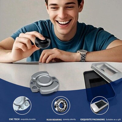 3-in-1 Alloy Fidget Spinner Click Slide Spin Mode Stress Toy
