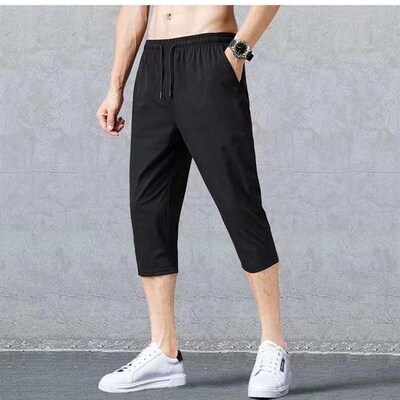 Pants Mens Summer Thin teny Wie Leg Seven-point Straight Ic