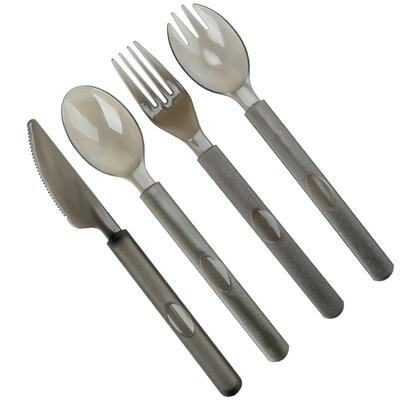 Plastic Disposable Tableware Black Dessert Forks Spoon