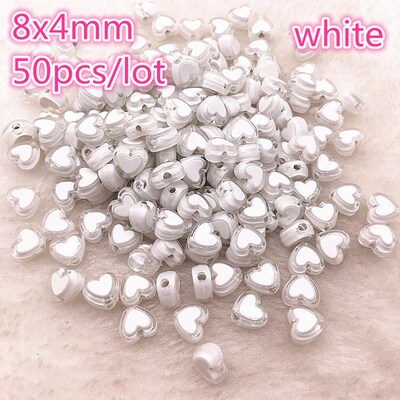 New 50pcs/lot 8x4mm Love Acrylic Bead Loose Spacer Beads for