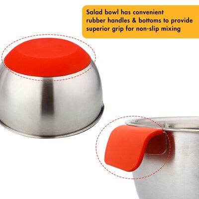 Mixing Bowls Stainless Steel Non-Slip DIY Cake Bread Salad M