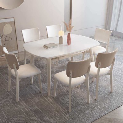 Retractable Rock Plate Functional Dining Table and air Combi