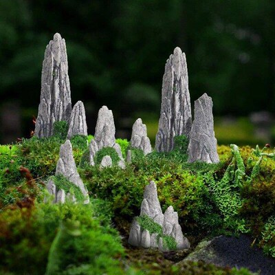 8 Pcs Terrarium Simulated Rockery Ornaments Mountain Tool