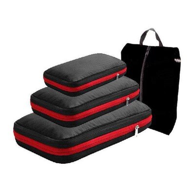 Travel Compression Packing Cubes With Shoe Bag Portable
