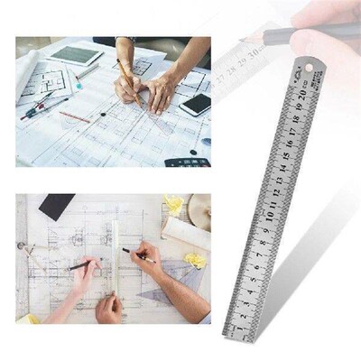15-50cm Stainless Steel Metal Straight Ruler Metric Rule