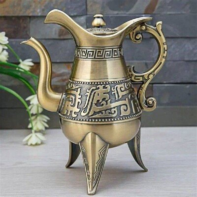 Vintage Hip Flasks Metal Drinkware Craft Tea Pot Desktop