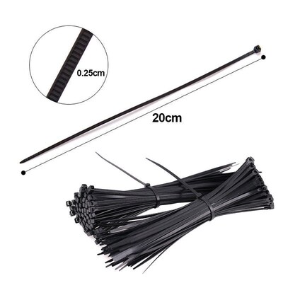 100 Pcs ABS Plastic Cable Ties Zip Fasten Wire Wrap Strap Fa