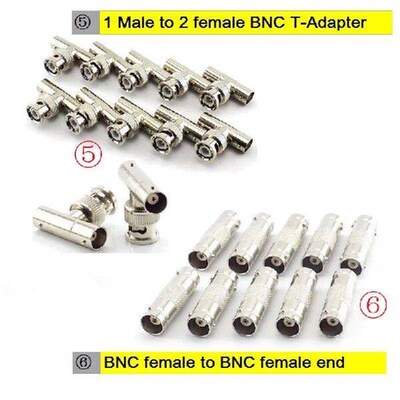 BNC Connector RCA Female Male Coax Cabling Adapter CC AV
