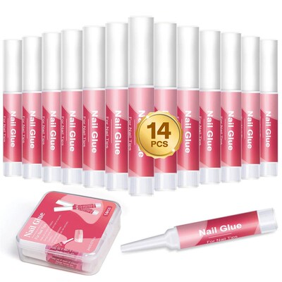 14PCS Nail Glue for Press on Nails for Nail Tips Acrylic Nai