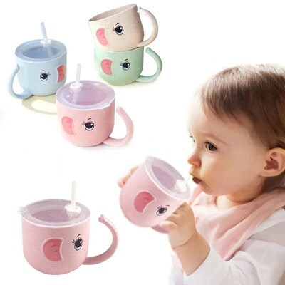 Baby Feeding Bottle Kids Cup Silicone Sippy Children Leakpro