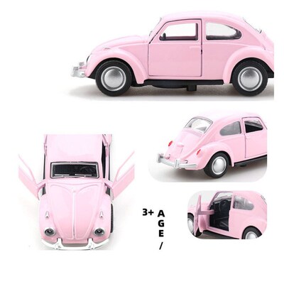 1:36 Beetle Classic Car Model Simulation 2 Doors Opened Pull