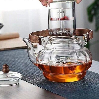 900ML Steaming and Boiling Dual-purpose Glass Teapot With