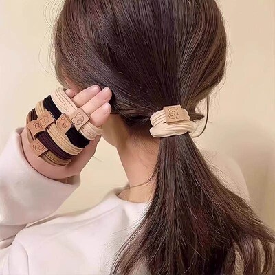 137 pieces of simple, high-elasticity seamless bear hair tie