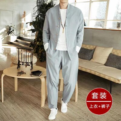 Zhongshan Suit Middle-aged Style Mens Suit Buddha Style Chi