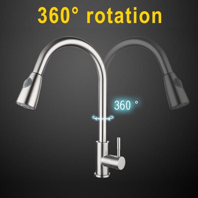 Pull Out Kitchen Sink Faucet Deck Mounted Stream Sprayer Kit