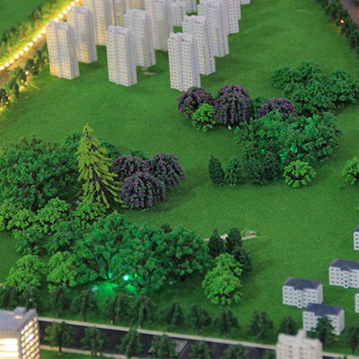 50pcs Train Artificial Miniature ree Plastic Model Scenery R