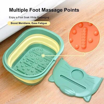 Foldable Portable Student Foot Bath Bucket Leg Length Easy C