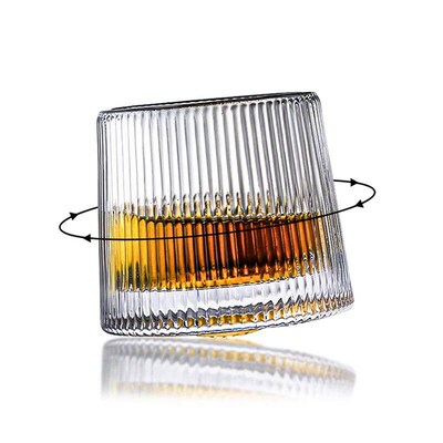 Novel Creative Thick Crystal Whiskey Tumbler Glass Spinning
