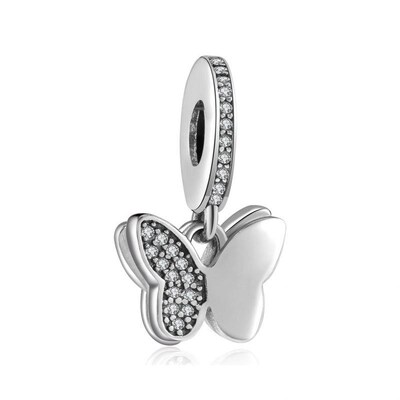 Neastamor New Sparkling Butterflies Charms Beads Fit Origina