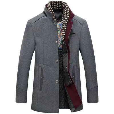 Middle-aged Mens Thickened Lapel Suit llar Wool Woolen at a