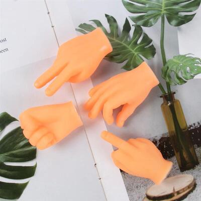 6pcs Funny Tiny Finger Hands Gesture Toys Teasing Cat Rubber