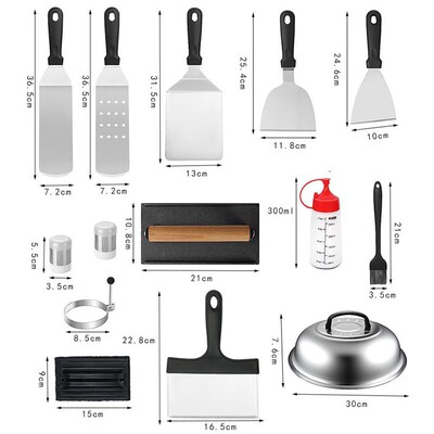 Ready Stock Stainless Steel Barbecue Tool Set 17-piece Teppa
