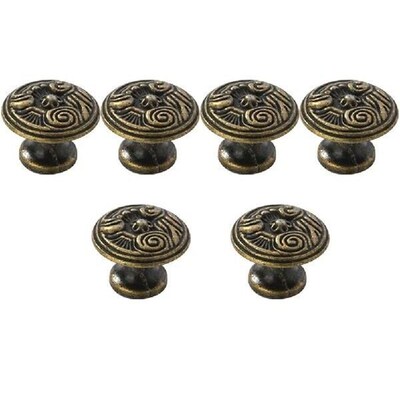 6 Pcs Bronze Cabinet Knobs Vintage Drawer Pulls Furniture H