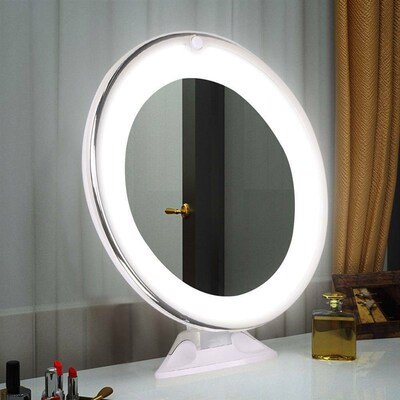 Makeup Mirror With 10X LED Suction Cup Shower Shave Cosmetic