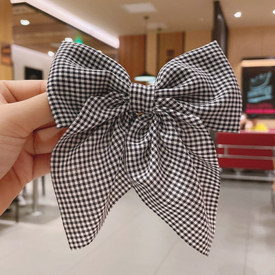2022 New Polka Dot Print Barrettes Long Ribbon Hair Clip Bow