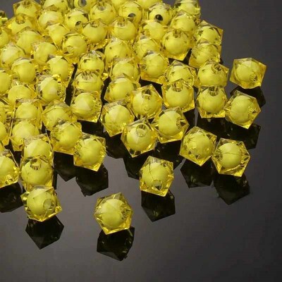 Wholesale 8/10/12mm Transparent Square Acrylic Faceted Bead