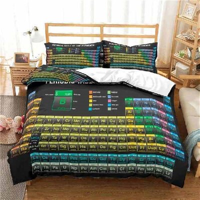 Periodic Table of Elements Duvet Cover Science Bedding Set