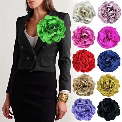 16cm High-end Silk Flower Large Flower Temperament Brooch Br